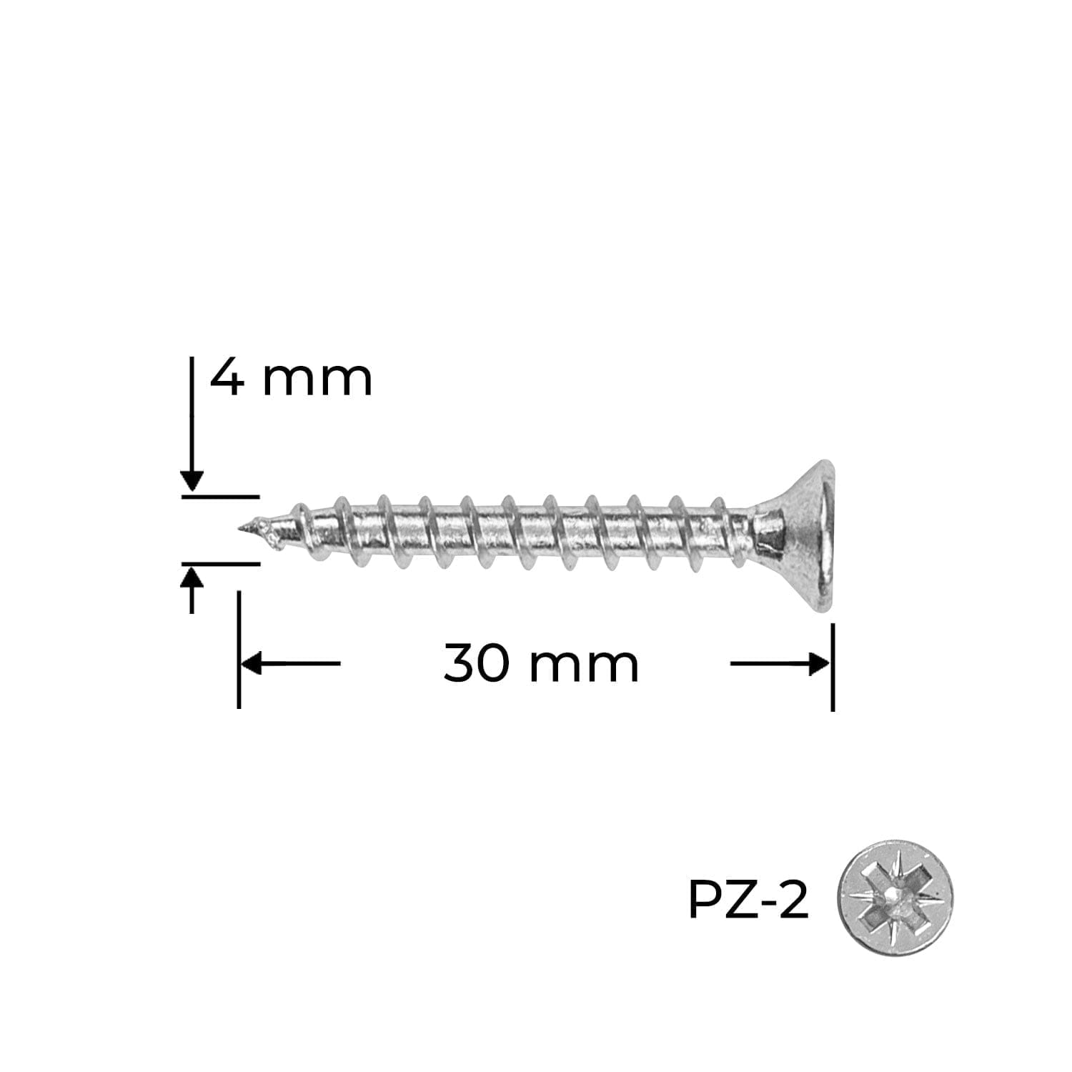 Surub ALB Reisser 4.0 x 30 / 100 buc. - Wooden Technic Prodimpex